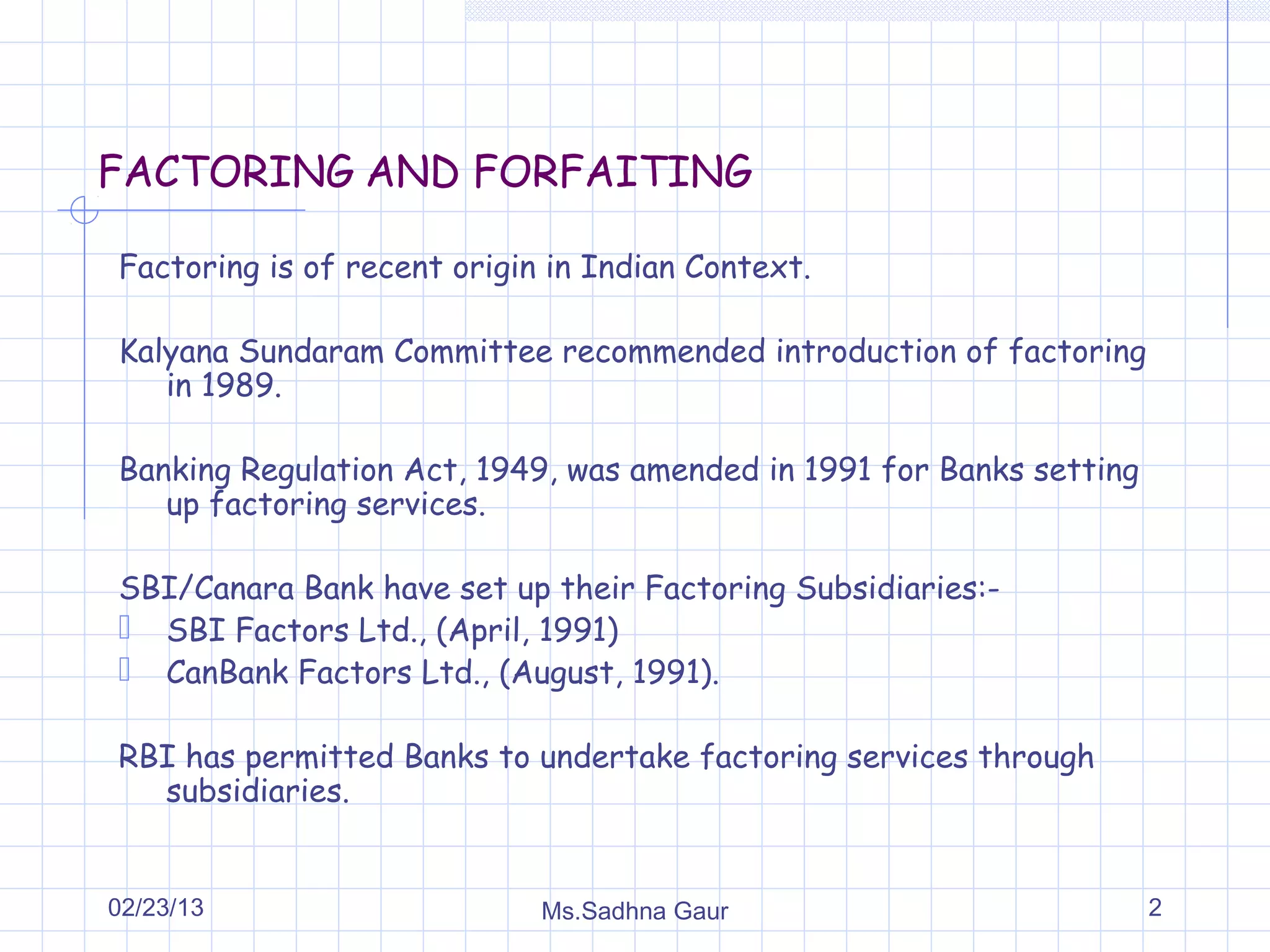 Factoring and forfaiting | PPT