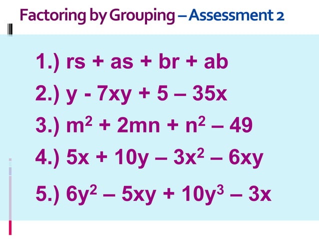 Factoring by grouping | PPT