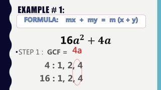 Factoring common monomial | PPTX