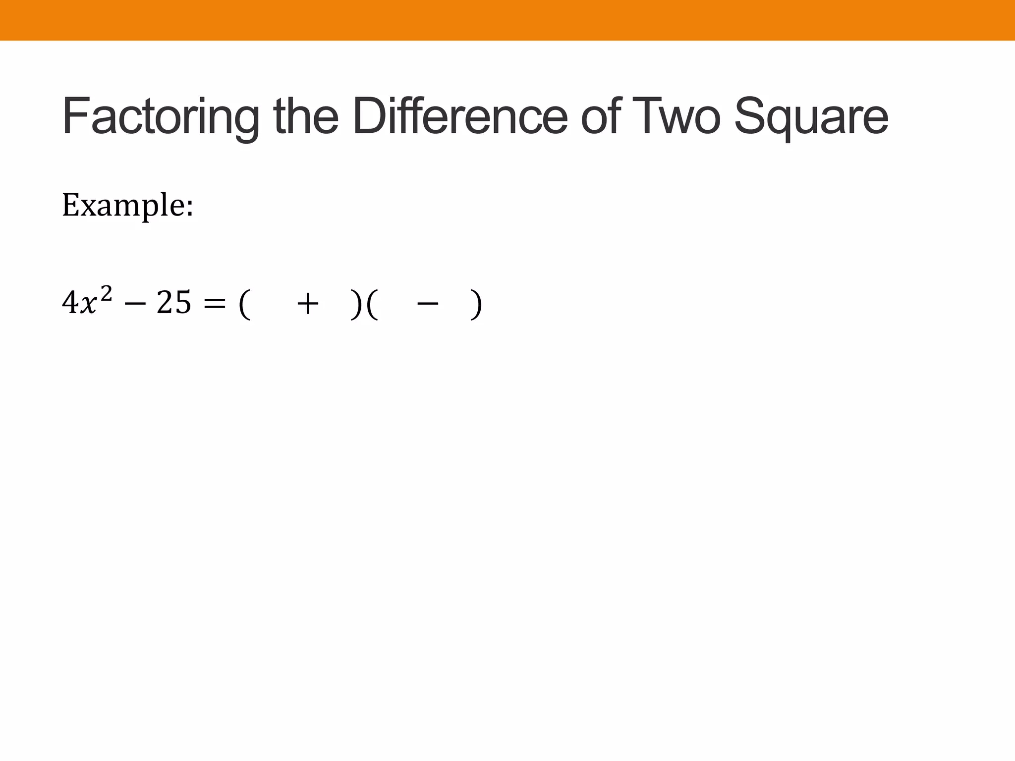 Factoring difference of squares | PPTX | Science