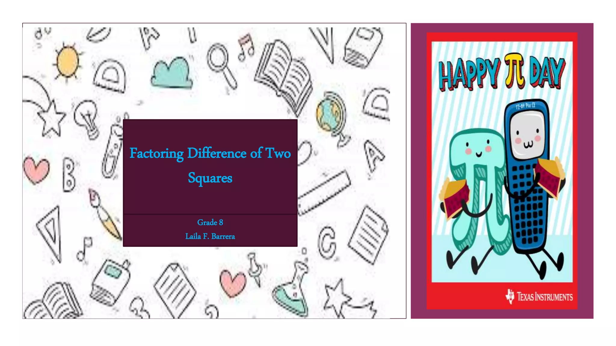 Factoring difference of two squares | PPTX