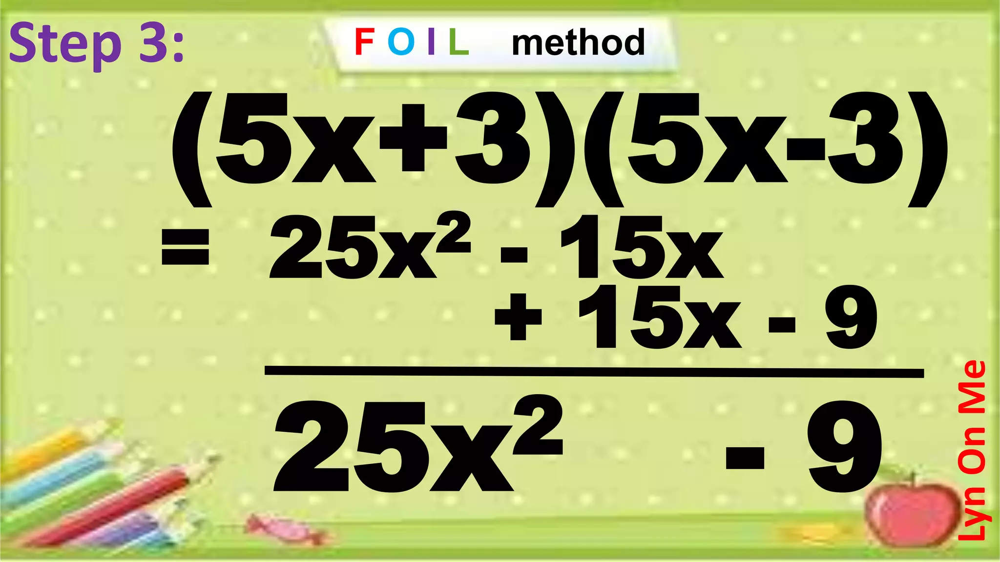 Factoring difference of two squares | PPT
