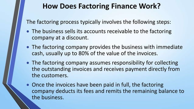 Factoring Finance: Understanding How It Works and Its Benefits | PPT