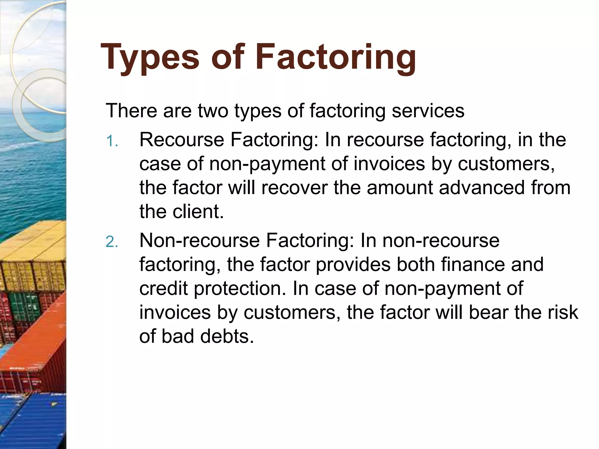 Factoring & Forfaiting | PPTX