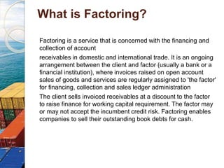 Factoring & Forfaiting | PPTX | Debt Factoring & Invoice Discounting ...