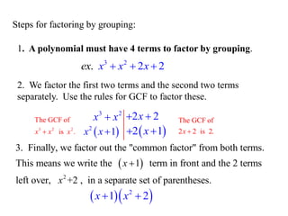 Factoring GCF and Grouping | PPTX