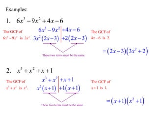 Factoring GCF and Grouping | PPTX