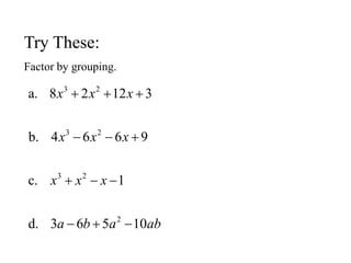 Factoring GCF and Grouping | PPTX
