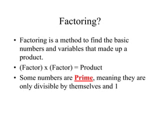 Factoring GCF and Grouping | PPTX