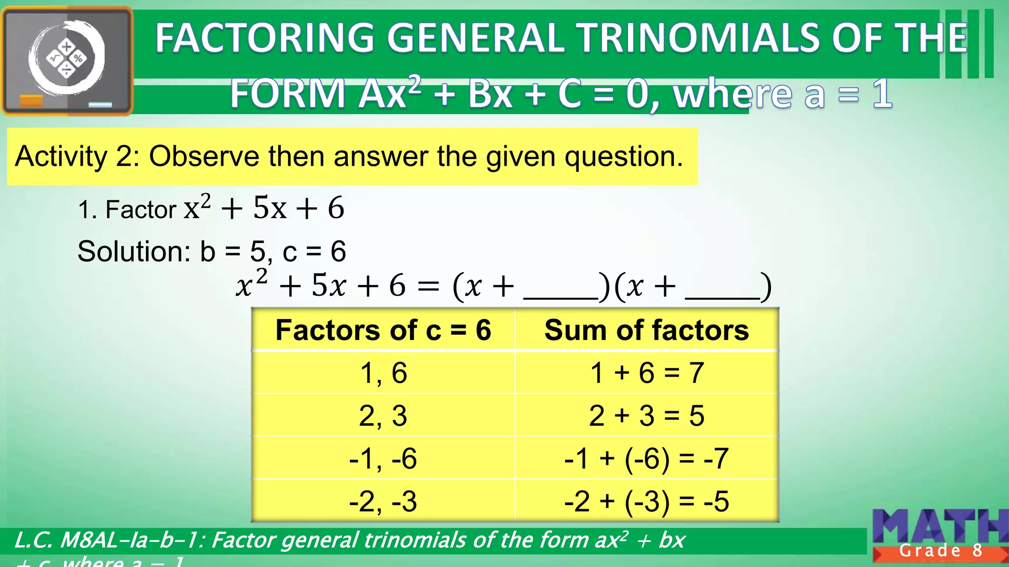 factoring general trinomial(a=1).pptx