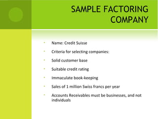 Factoring in switzerland | PPT