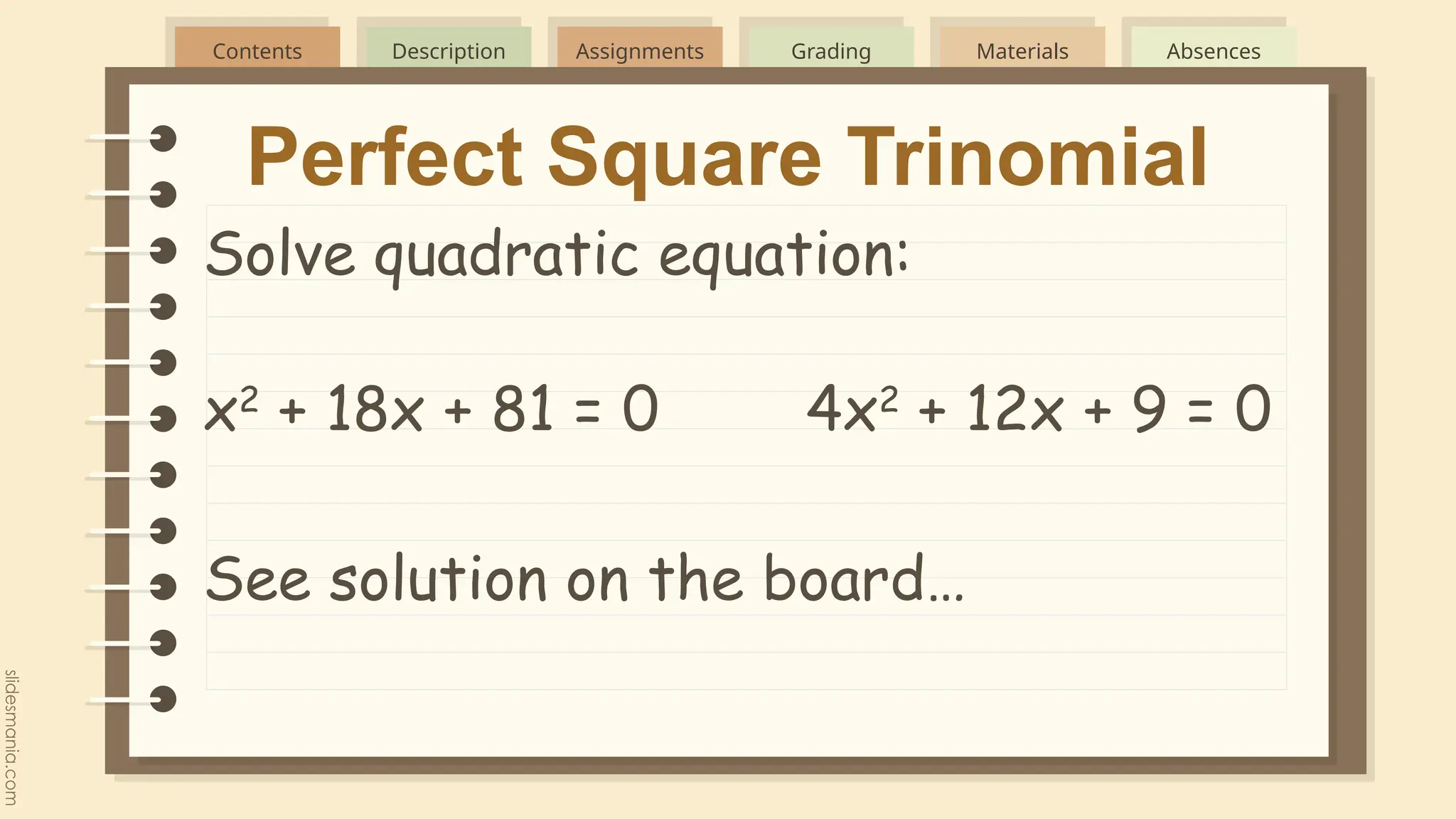 Solving Quadratic Equation By Factoring Method Pptx