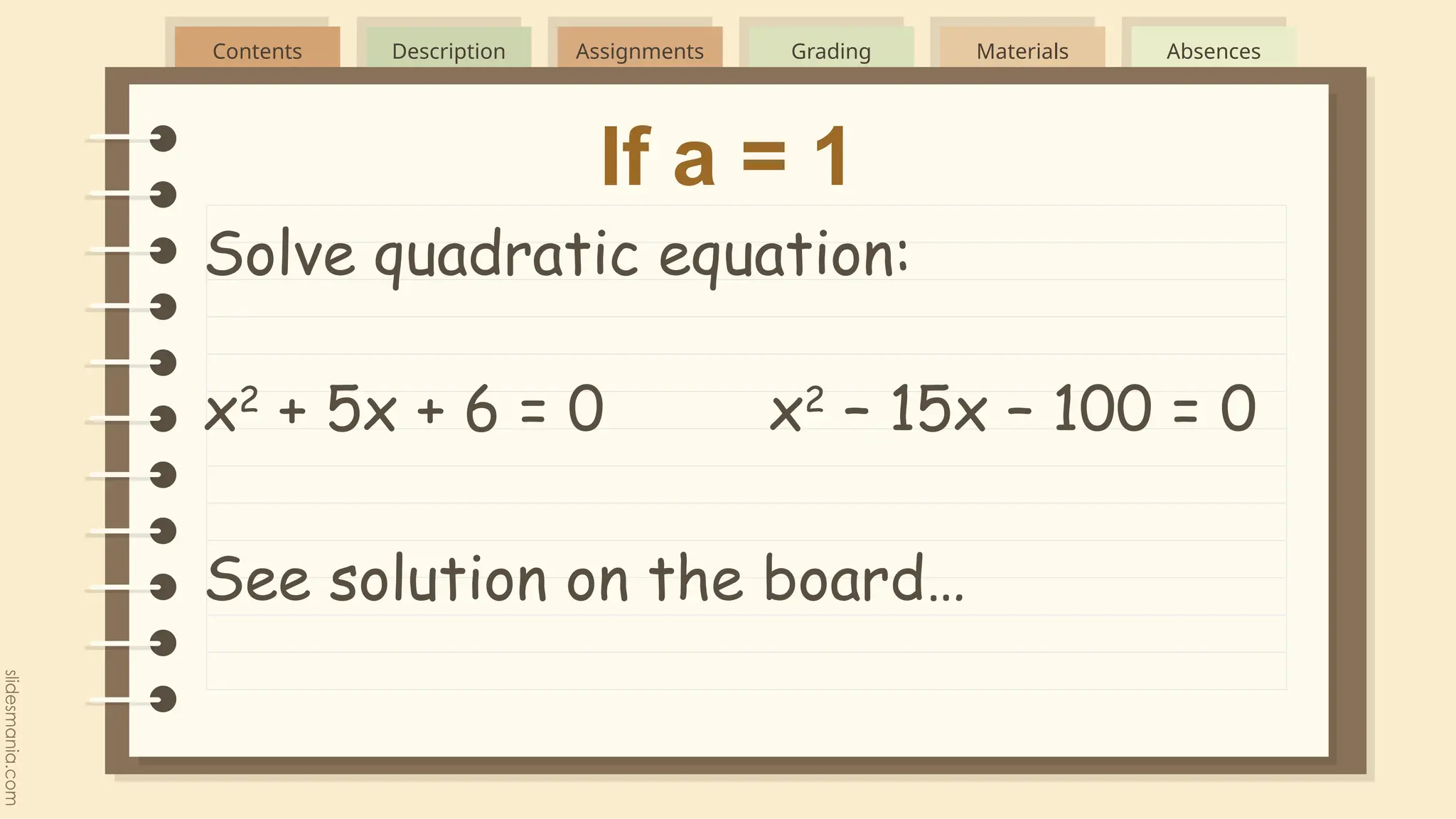 Solving quadratic equation by factoring method.pptx | Physics | Science