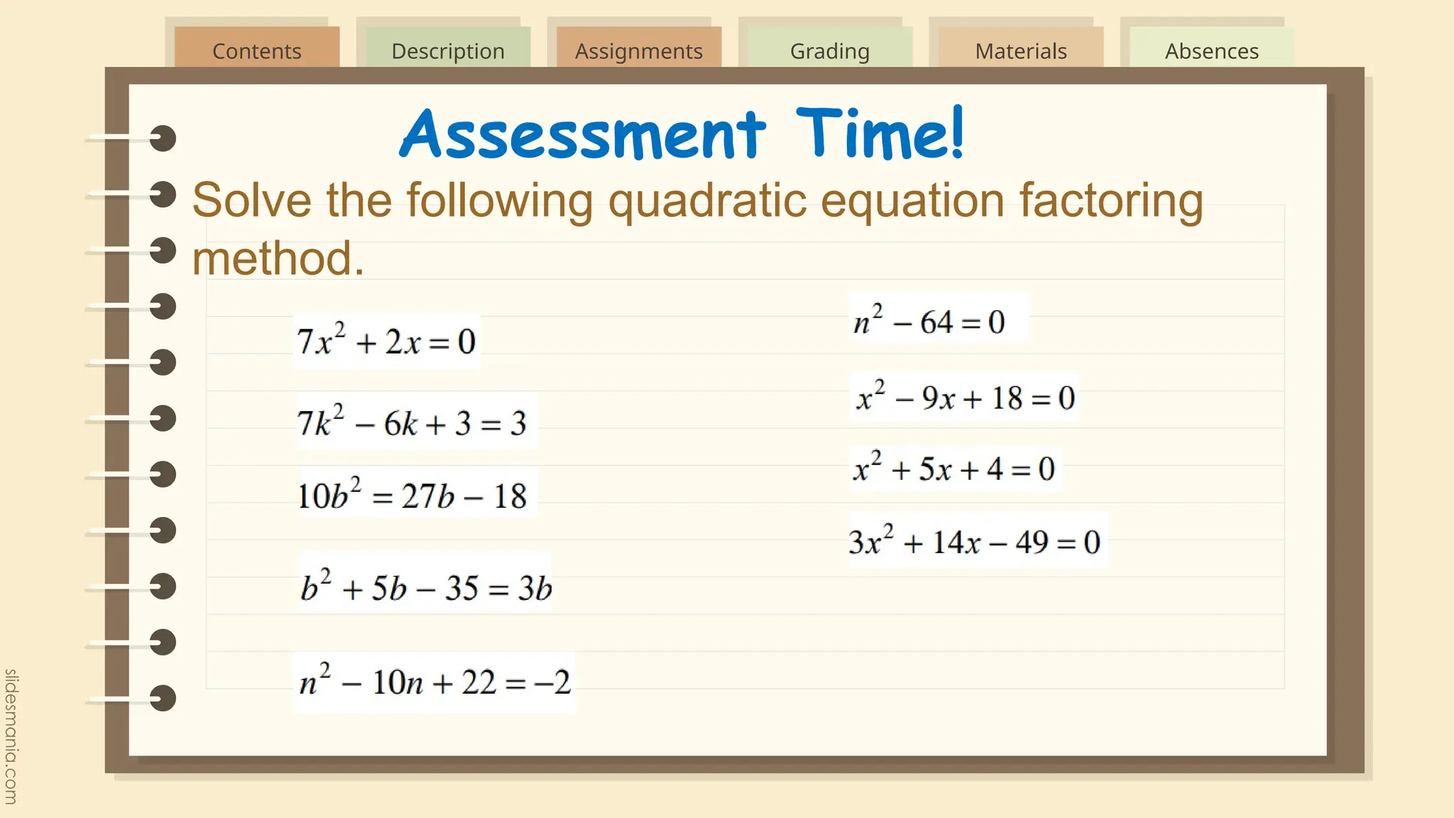 Solving quadratic equation by factoring method.pptx | Physics | Science