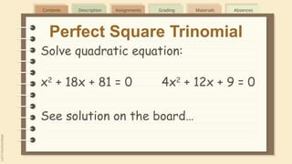 Solving quadratic equation by factoring method.pptx | Physics | Science