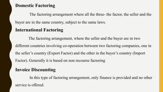 Factoring | PPTX | Debt Factoring & Invoice Discounting | Business ...