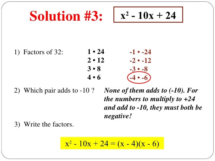 Factoring Notes Factoring Notes