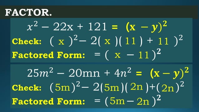 Factoring Perfect Square Trinomials Pdf