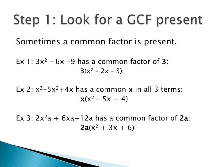 Factoring polynomials