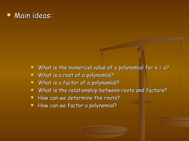 Factoring polynomials | PPT