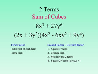 Factoring polynomials | PPTX