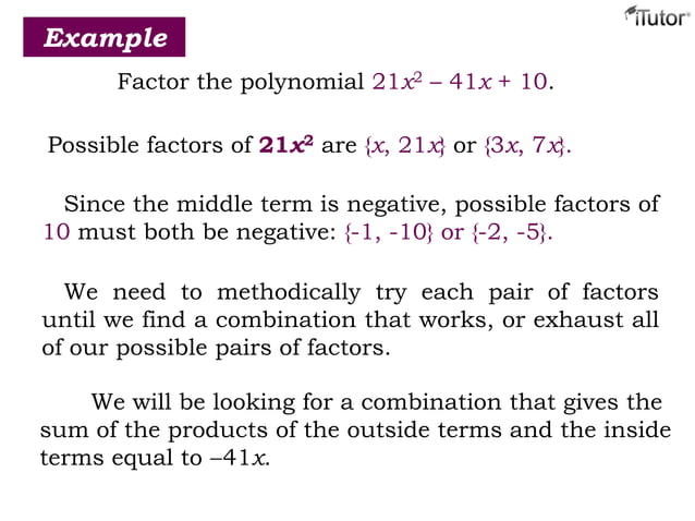 Factoring Polynomials | PPTX