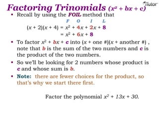 Factoring Polynomials | PPTX