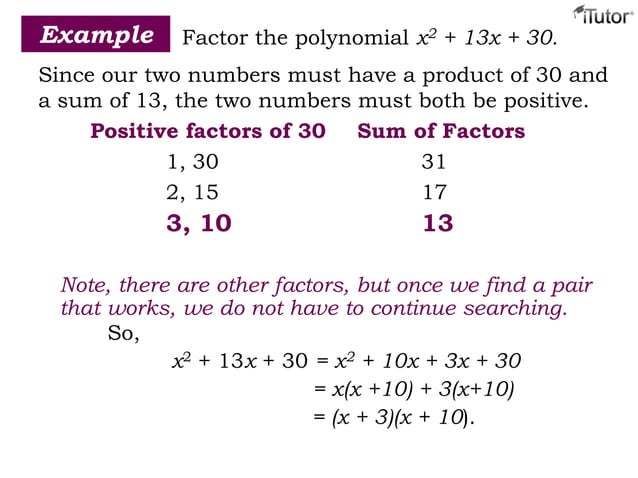 Factoring Polynomials | PPTX