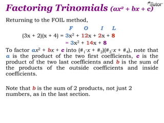 Factoring Polynomials Formula