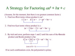 Factoring polynomials | PPT