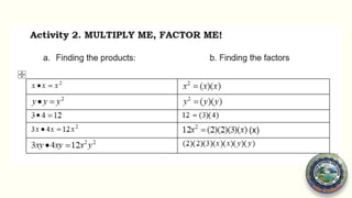 Factoring Polynomials Common Monomial Factor.pptx