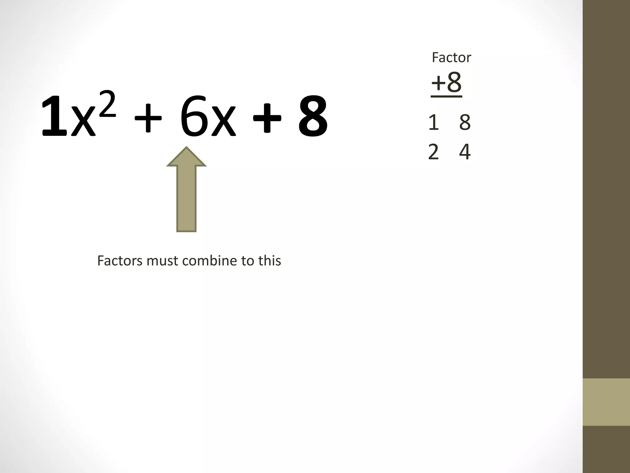 Factoring quadratics ex 1 | PPT