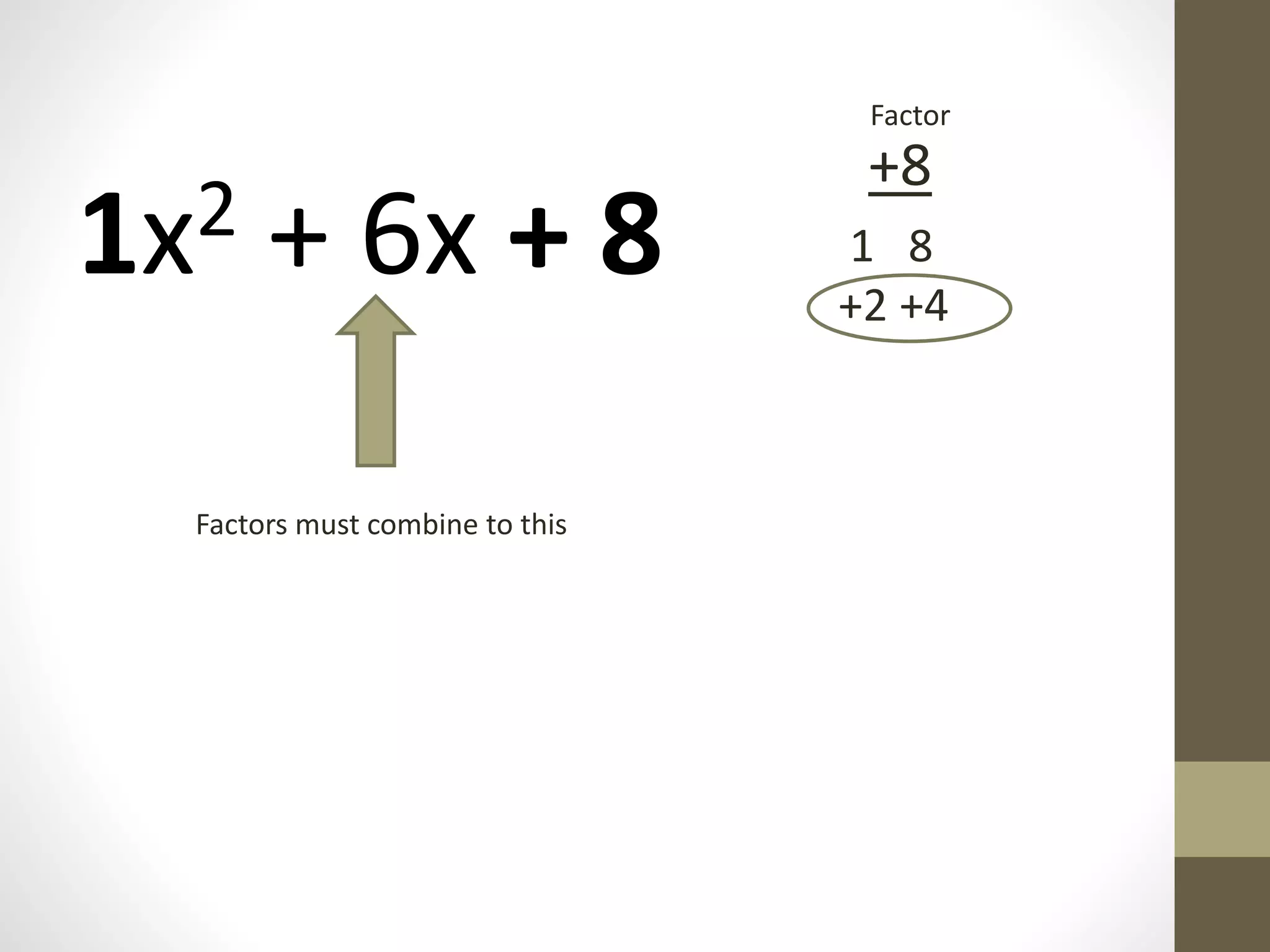 Factoring Quadratics Ex 1 Ppt