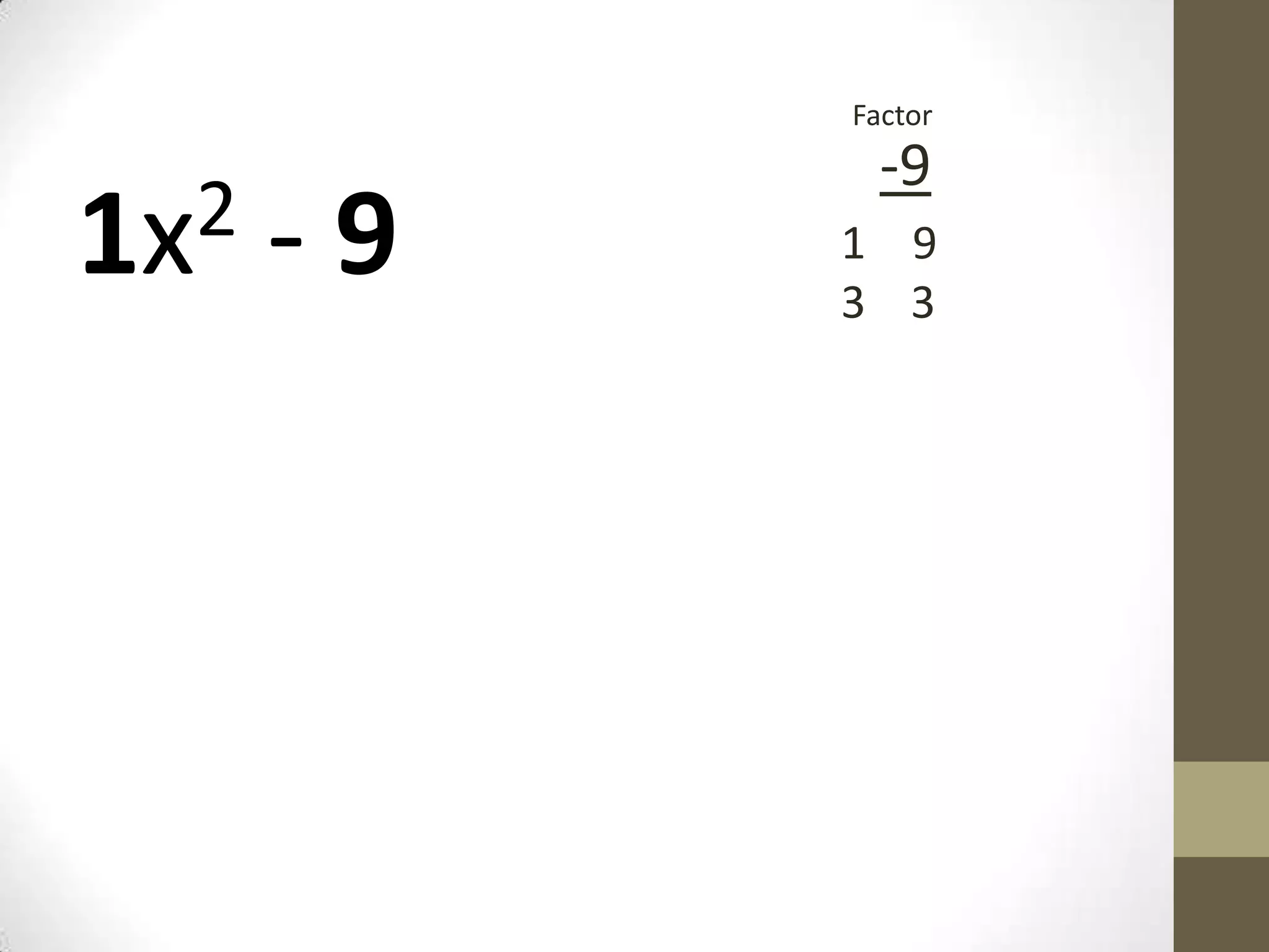 Factoring Quadratics Ex 4 Ppt