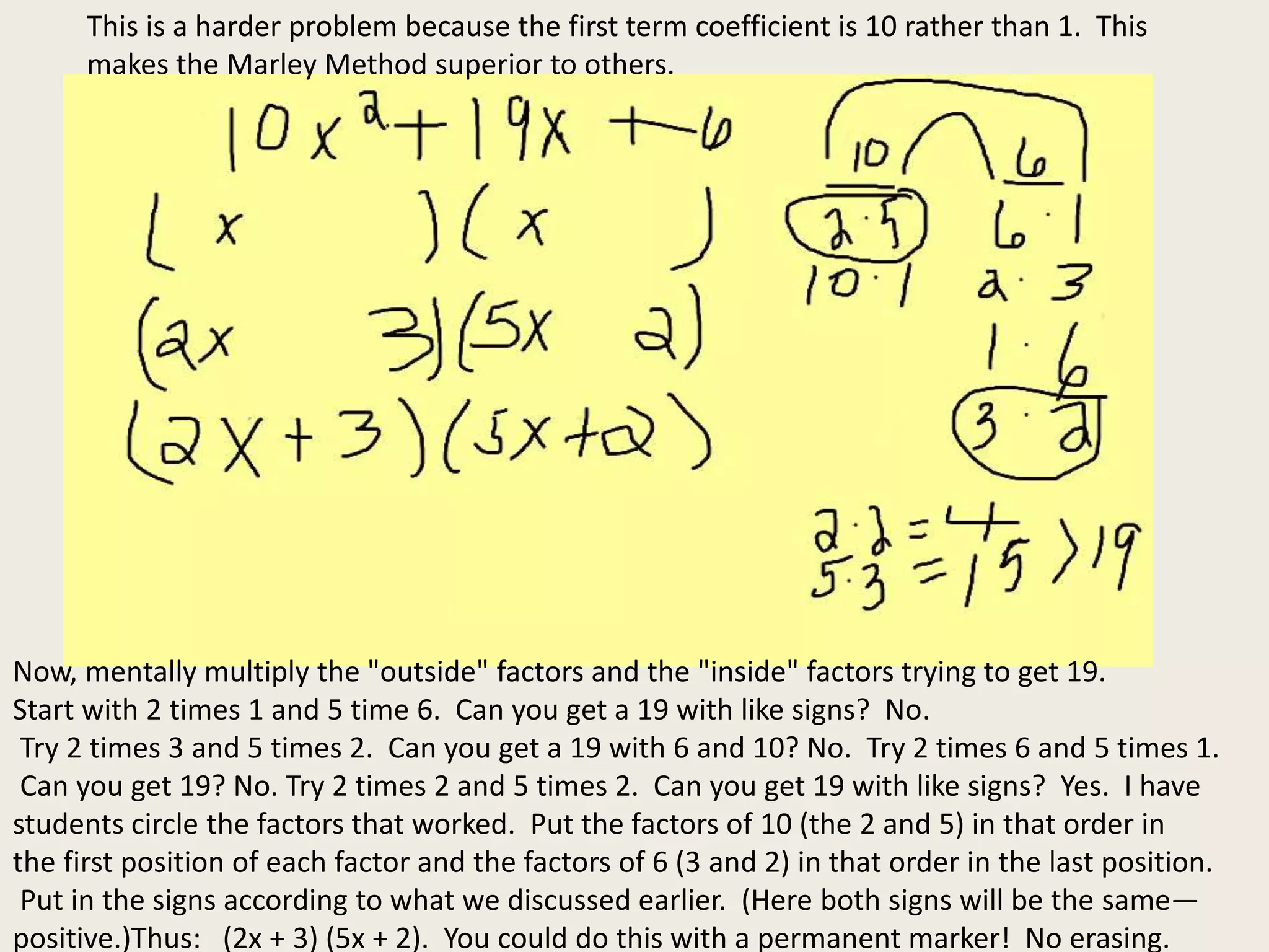 Factoring quadratics part 2 of skill24 | PPT