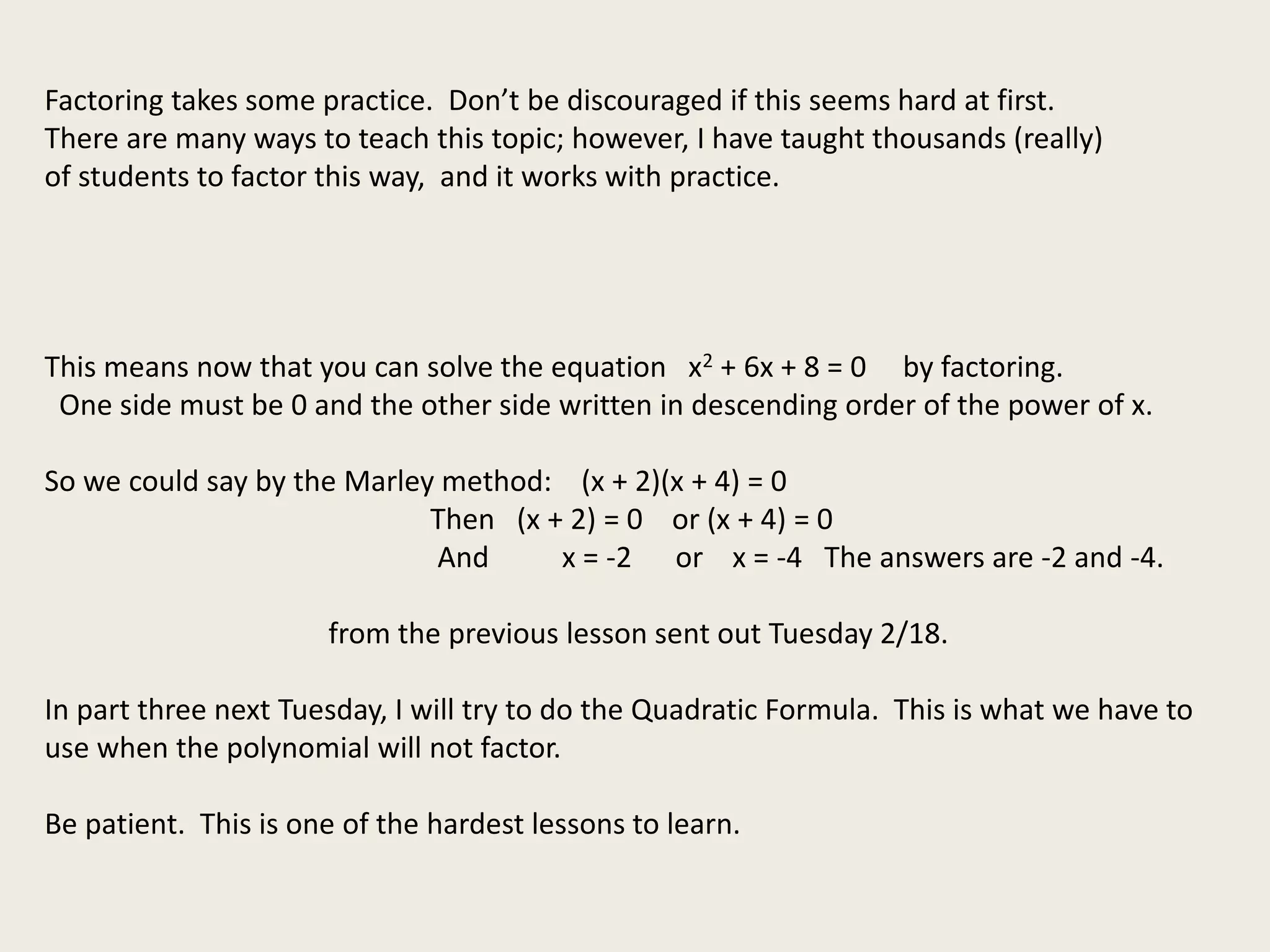 Factoring quadratics part 2 of skill24 | PPT