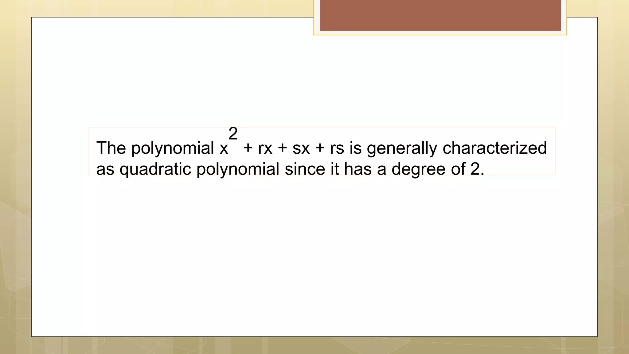 Factoring quadratic trinomial | PPTX
