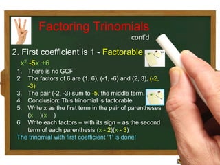 Factoring Reviewed | PPT