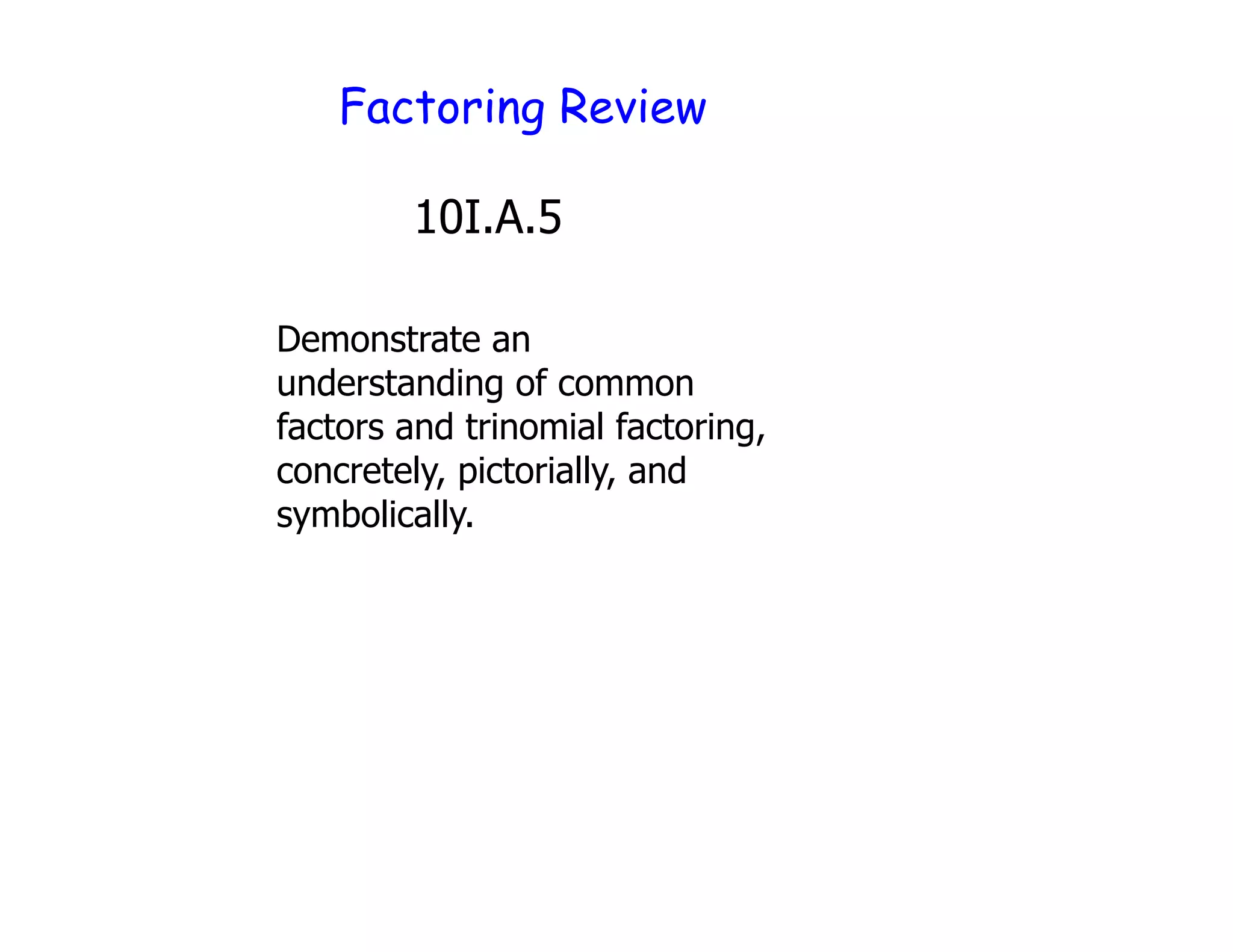 Factoring Review | PPT