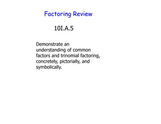 Factoring Review | PPT