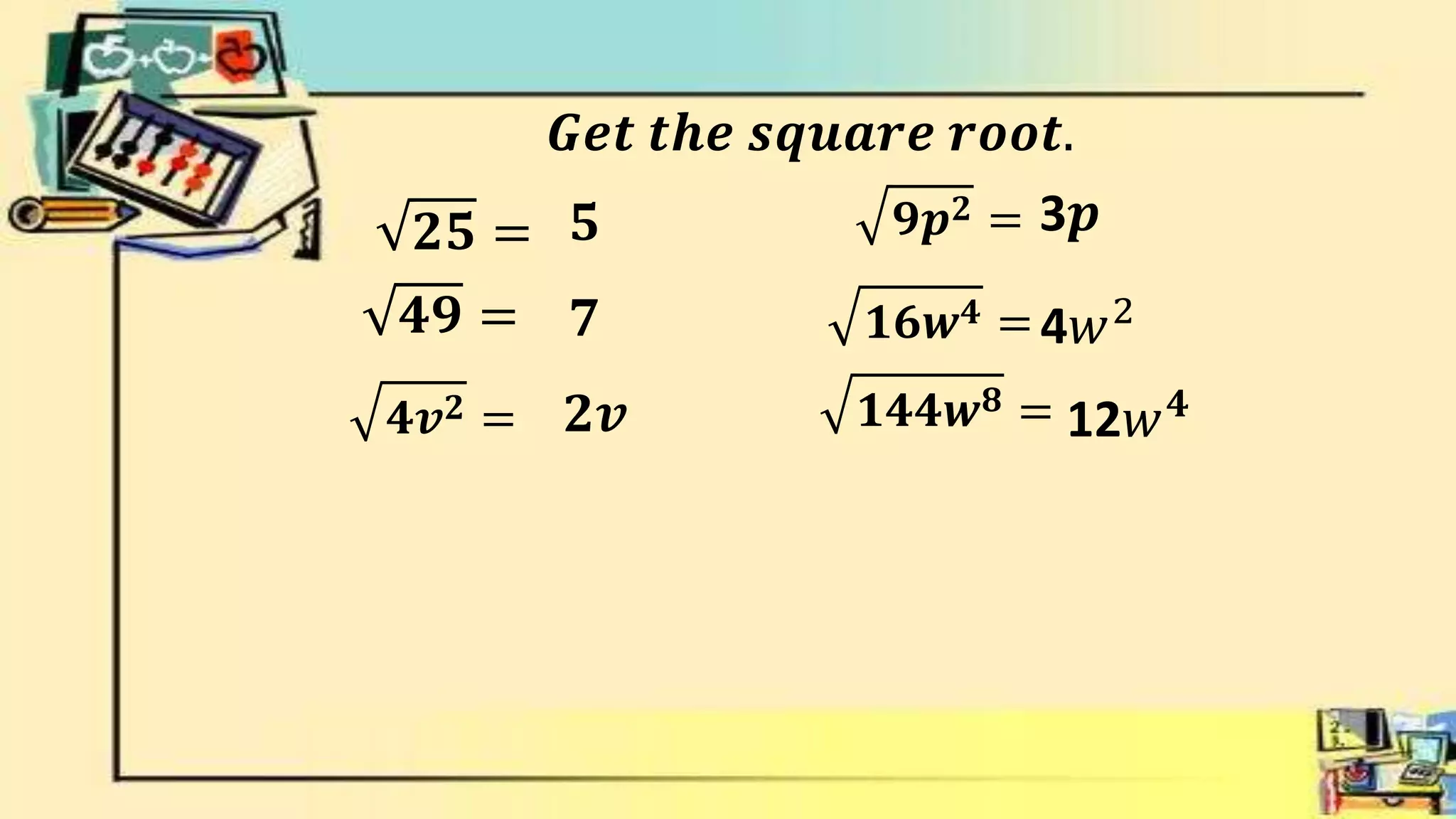 Factoring the difference of two squares | PPTX