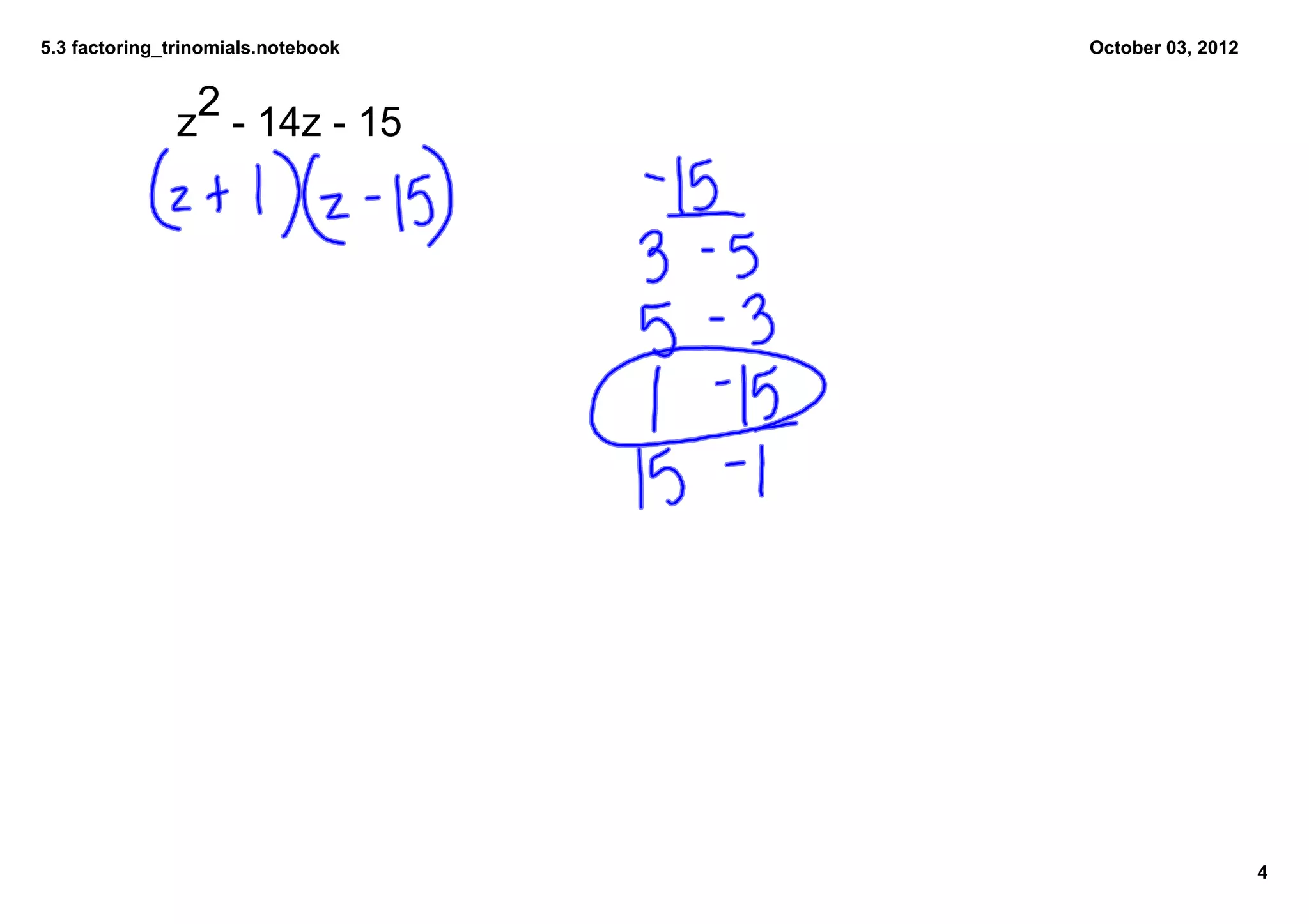 Factoring trinomials lc1 | PPT