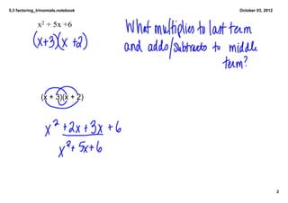 Factoring trinomials lc1 | PPT