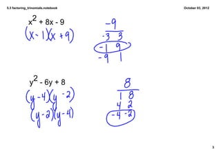 Factoring trinomials lc1 | PPT