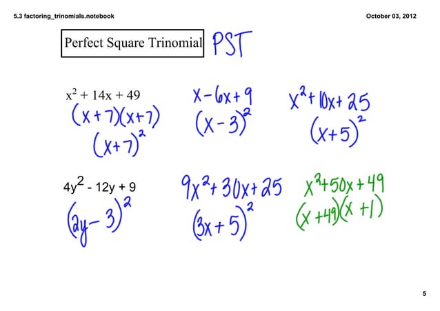 Factoring trinomials lc1 | PPT