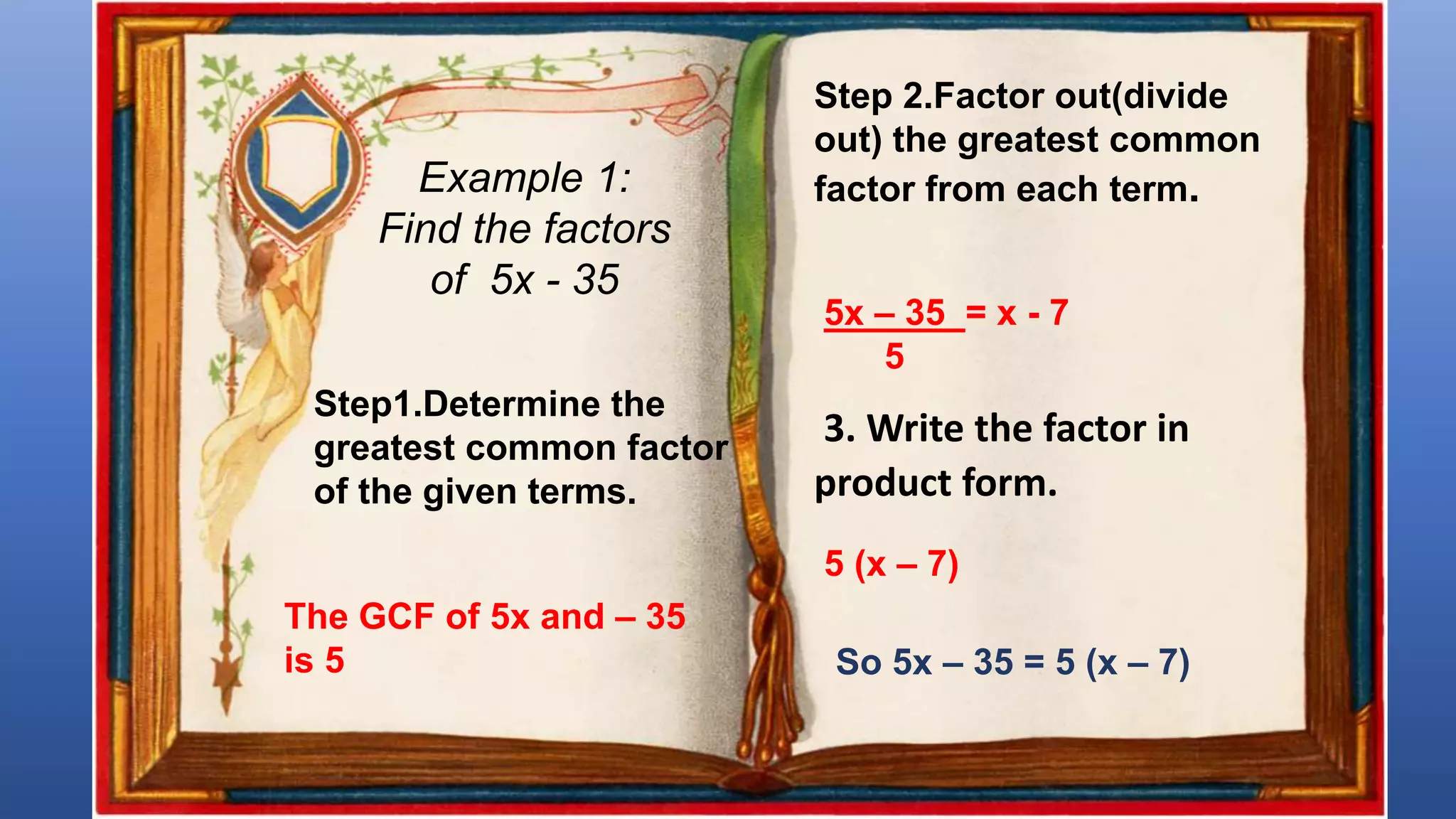 Factoring with a gcf (1) | PPTX