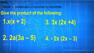 Factoring with a gcf (1) | PPTX