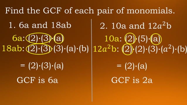 Factoring With Common Monomial Factor Pdf Science