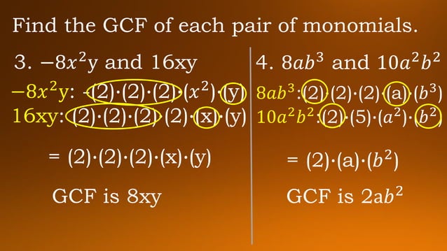 Factoring With Common Monomial Factor Pdf Science