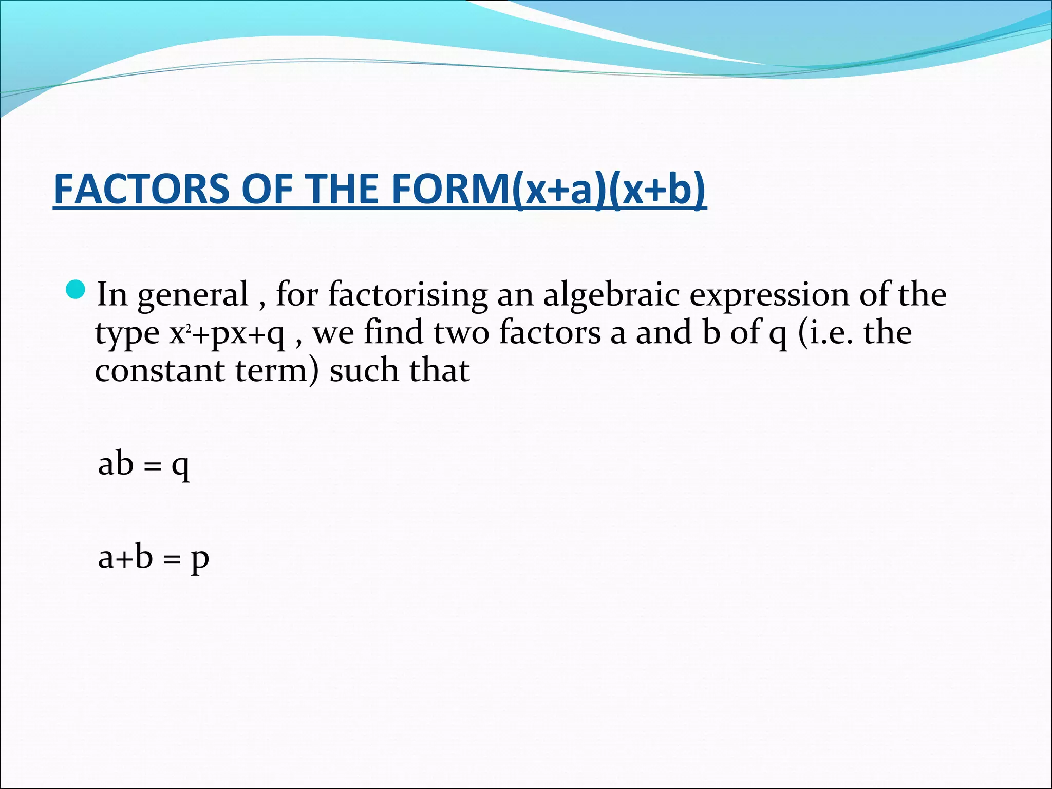 Factorisation 140814105901-phpapp02 | PPT